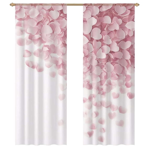 Cherry Blossom Floral Print Sheer Window Curtains for Living Room ...