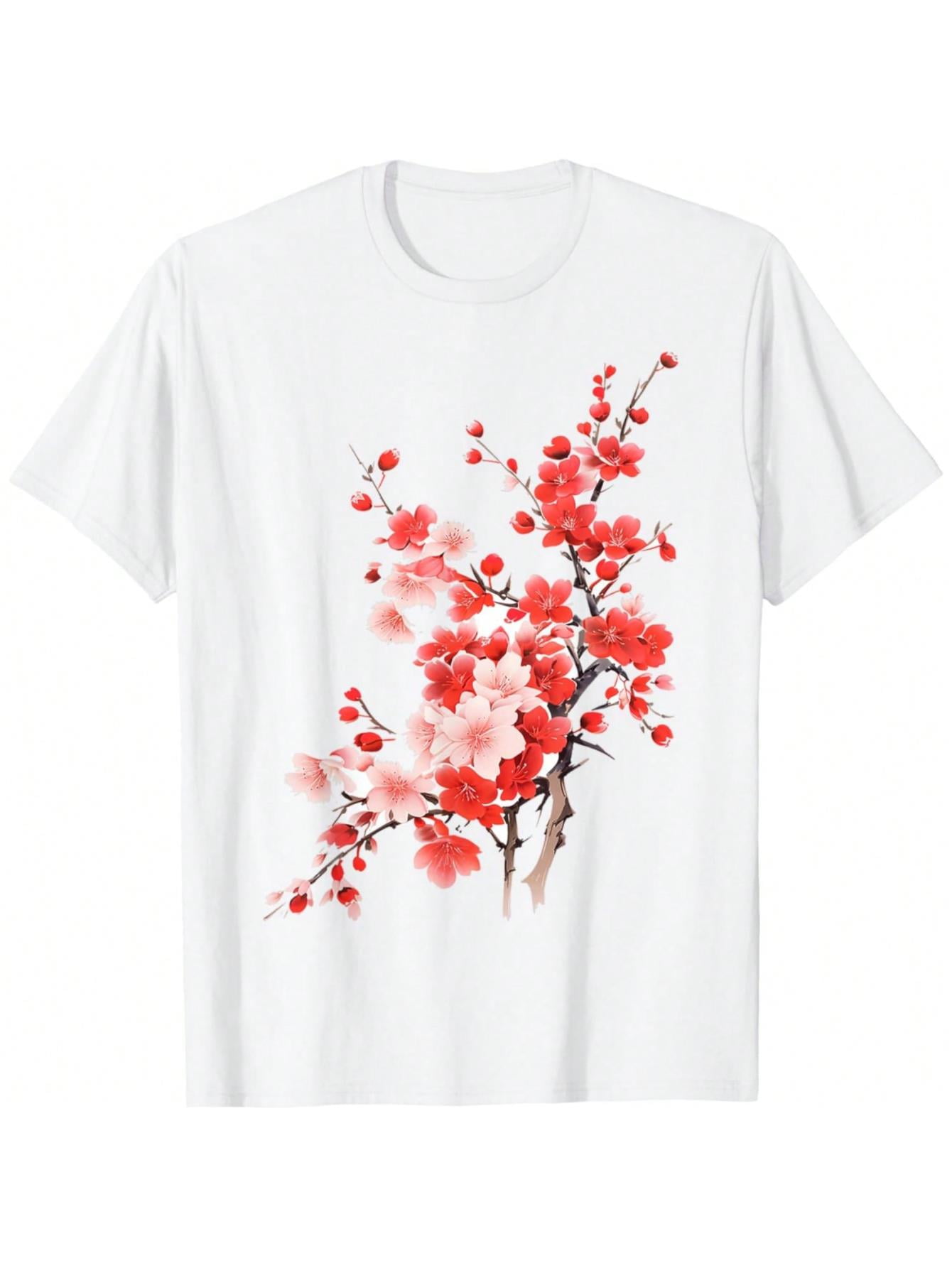 Cherry Blossom Flower Lover Art Graphic Flower T-Shirt.Jpg - Walmart.com