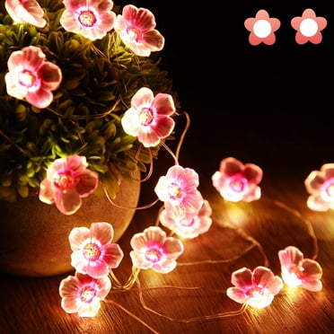 Solar Flower String Lights,23ft 50 LED Cherry Blossoms Solar Fairy ...