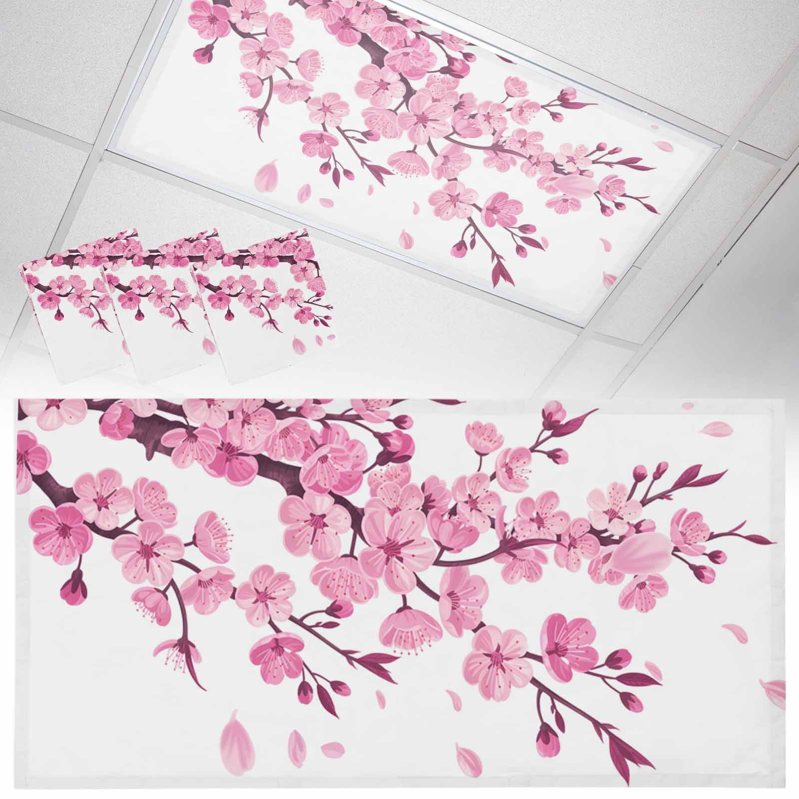 Cherry Blossom Fluorescent Light Covers Spring Pink Flower Floral Plant ...