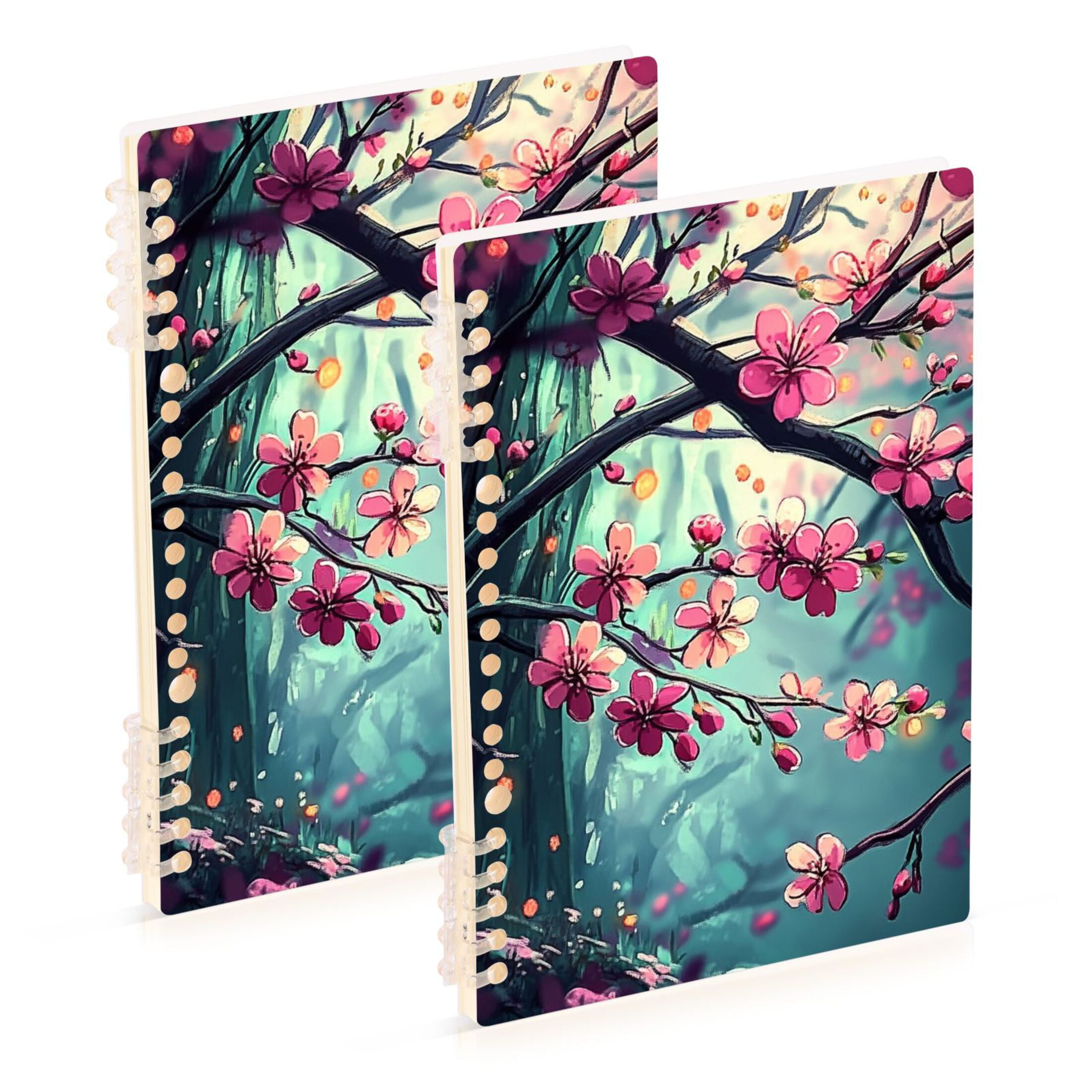 Cherry Blossom Forest Scene Lined Spiral Journal Notebook 60 Pages A5 ...