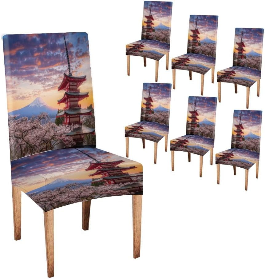 Cherry Blossom Fundas De Sillas De Comedor 6 Pack Black Shot Through ...