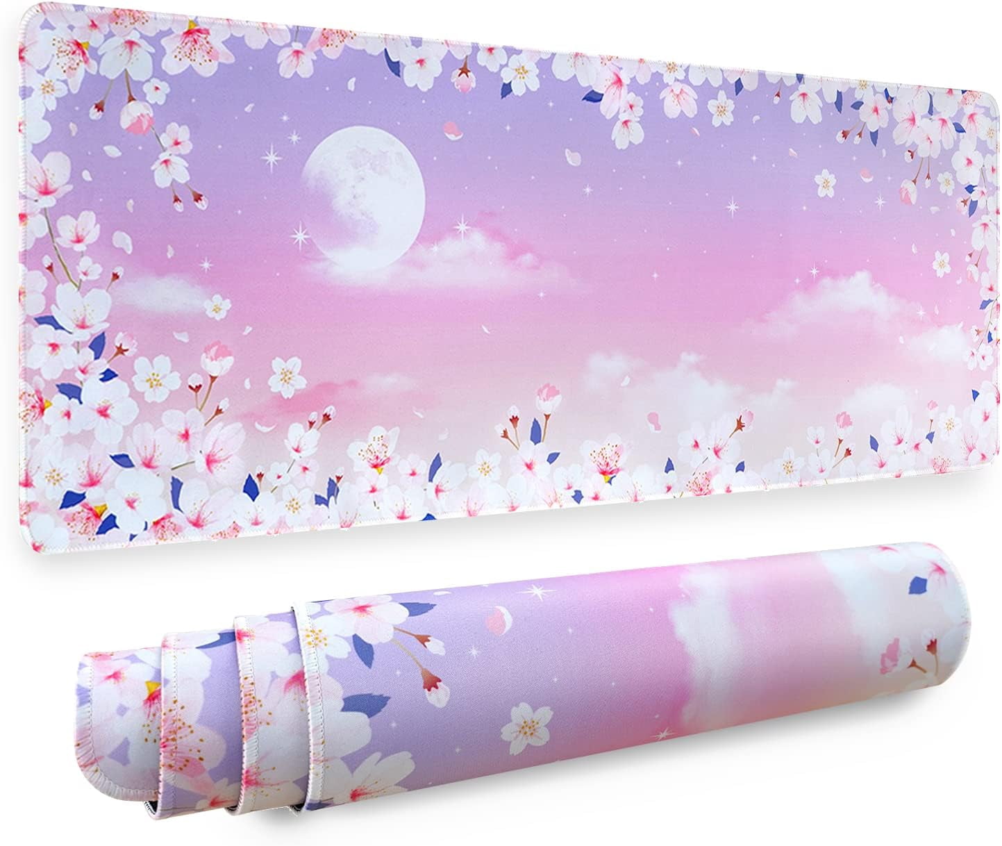 Cherry Blossom Gaming Mouse Pad for Desk XL Extended, Aesthetics Star ...