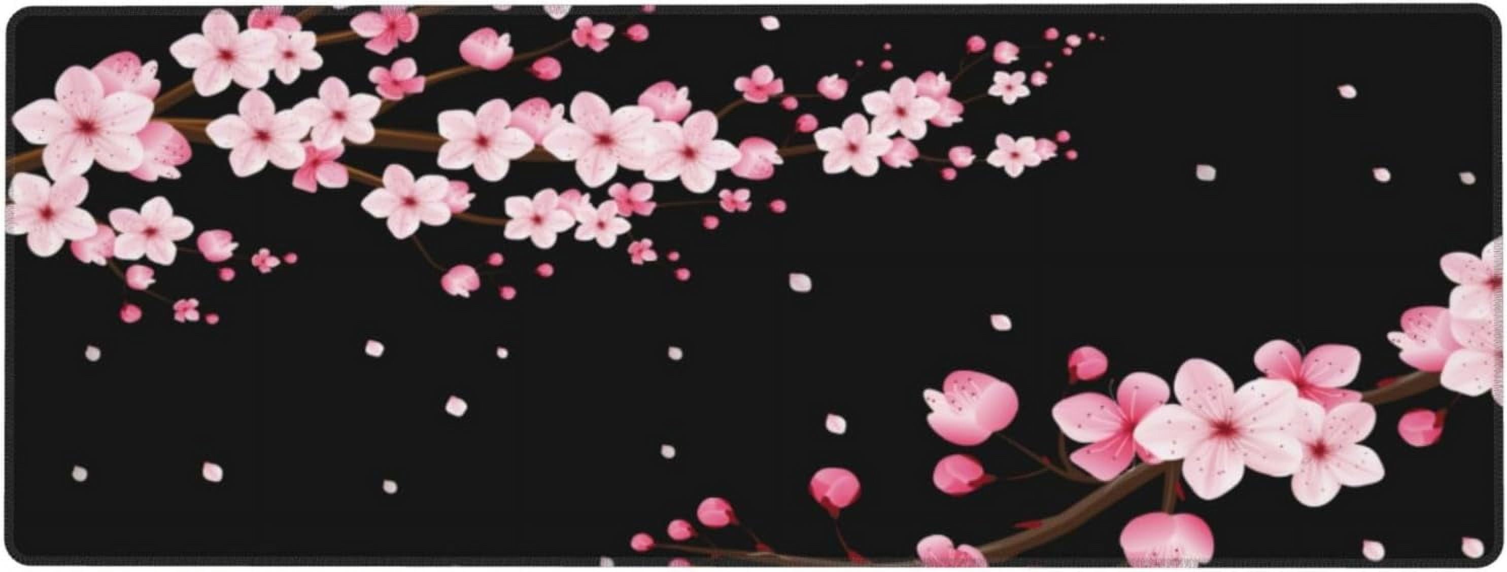 Cherry Blossom Gaming Mouse Pad - Pink Sakura Flowers Mouse Pad 31.5x11 ...