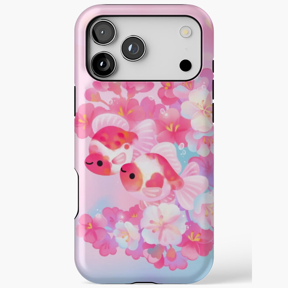 Cherry Blossom Goldfish Two Art iPhone Case 17 to 11 Pro Max - Walmart.com