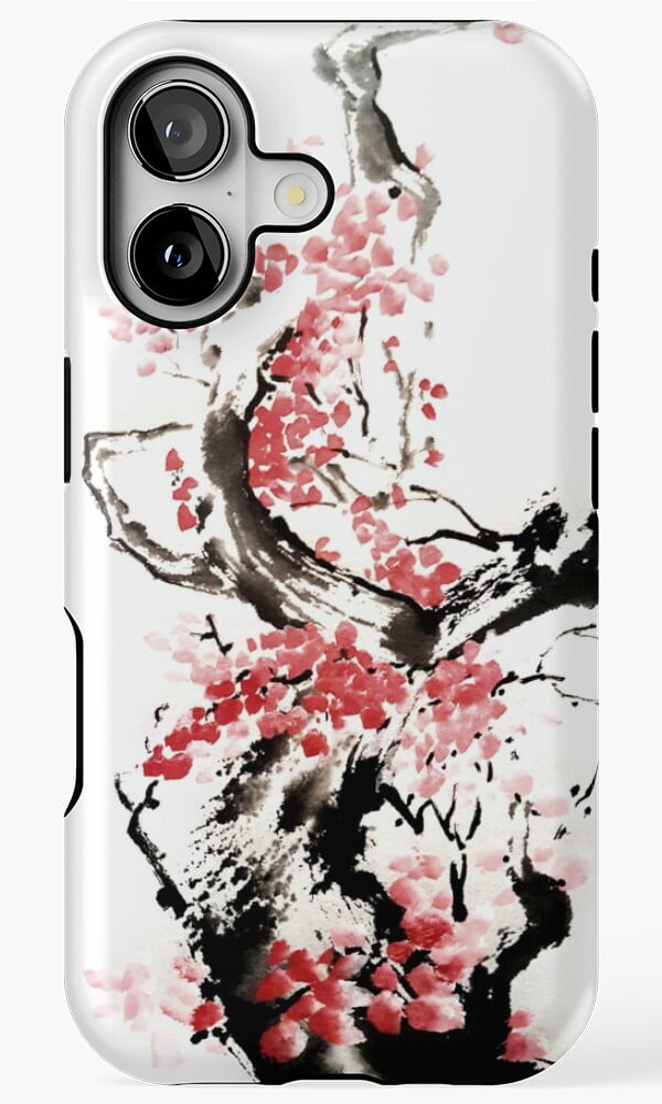 Cherry Blossom Japanese Ink Painting Sakura Tree Phone Case for iPhone ...