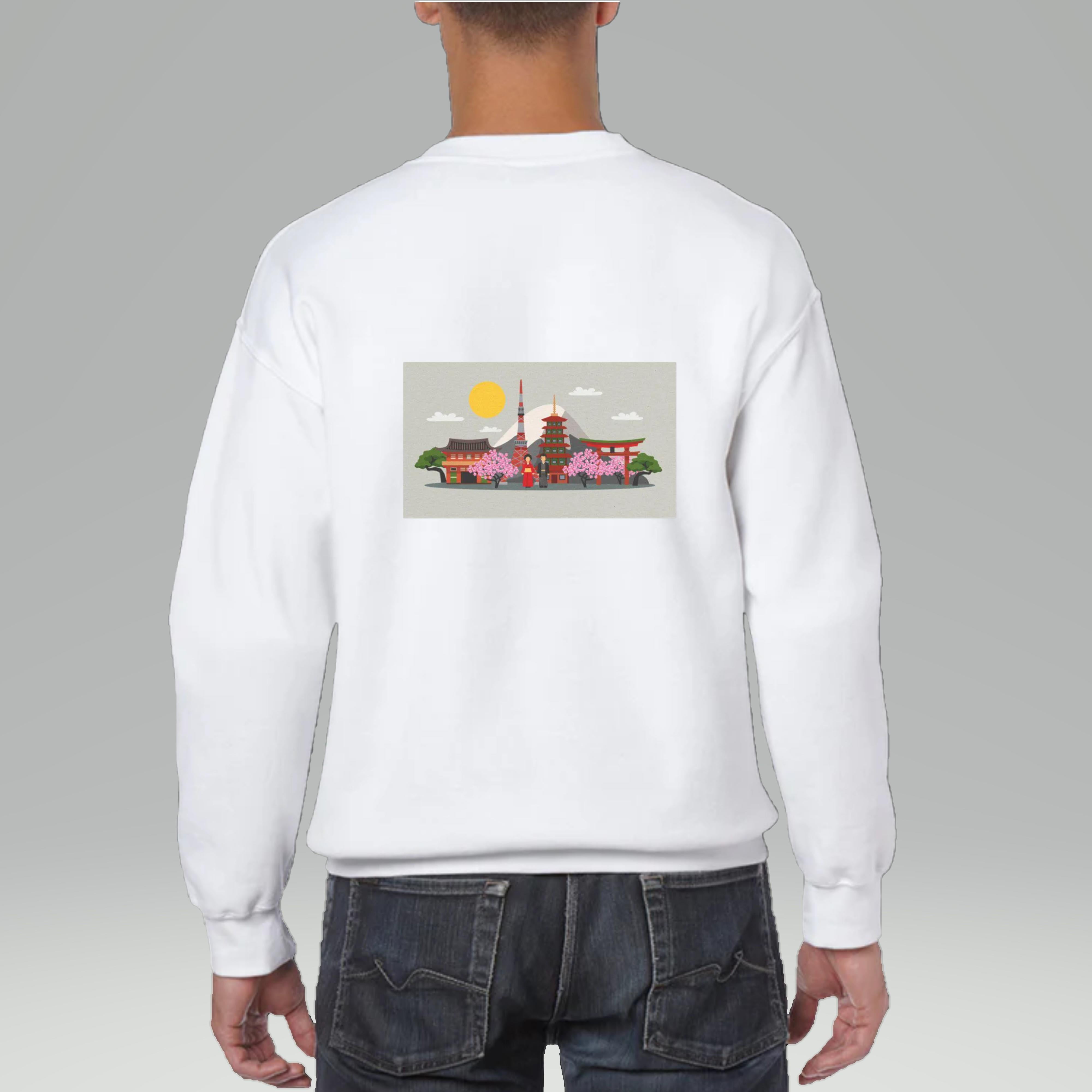 Cherry Blossom Japanese Temple Sweatshirt, Nature Inspired, for men ...