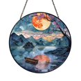 Cherry Blossom Lake Scene Stained Glass Style Suncatcher – Window Art ...