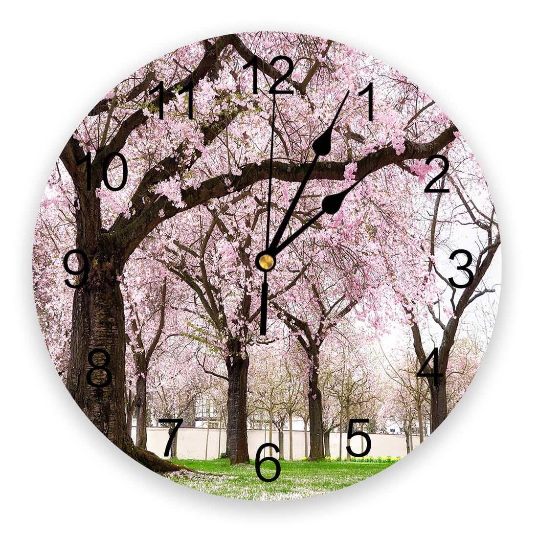 Cherry Blossom Mount Fuji Japan Decorative Round Wall Clock Custom ...