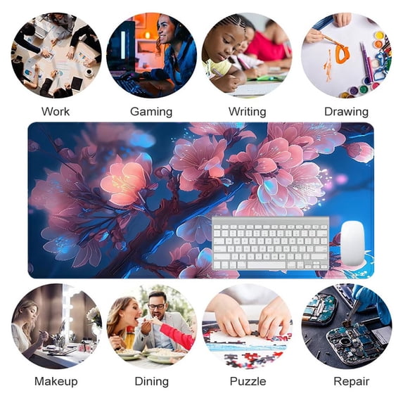 Cherry Blossom Art Mouse Pad 31.5 x 11.82 inches Rubber Desk Mat for ...