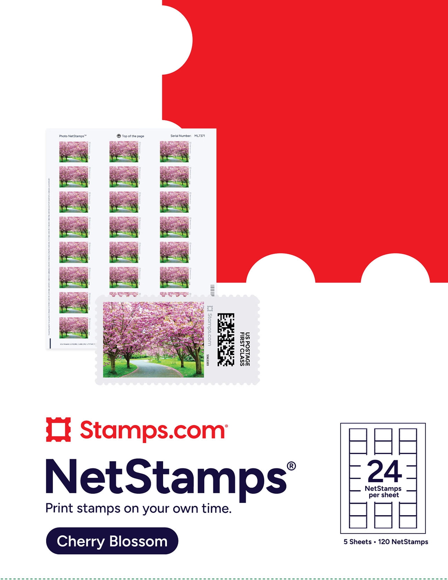 Cherry Blossom NetStamps 120 ct - Blank Postage Labels - NOT Forever ...