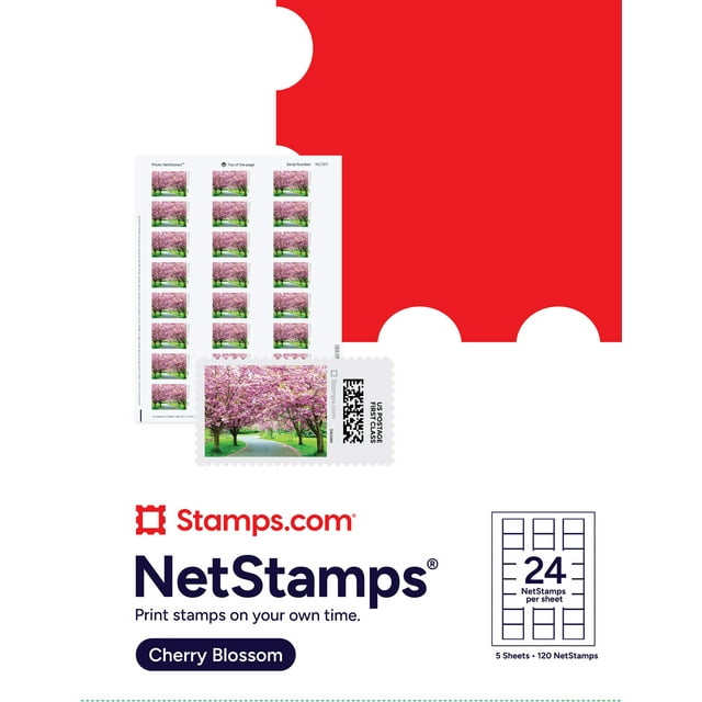 Cherry Blossom NetStamps 120 ct - Blank Postage Labels - NOT Forever ...