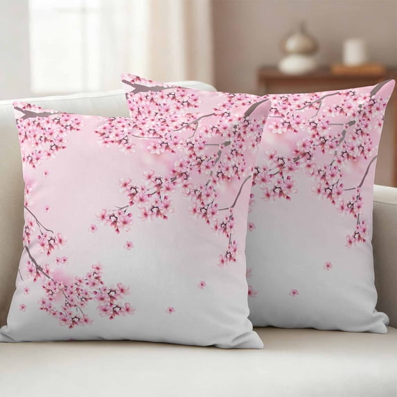 Cherry Blossom Outdoor Waterproof Throw Pillow Covers 20x20 Set of 2 ...