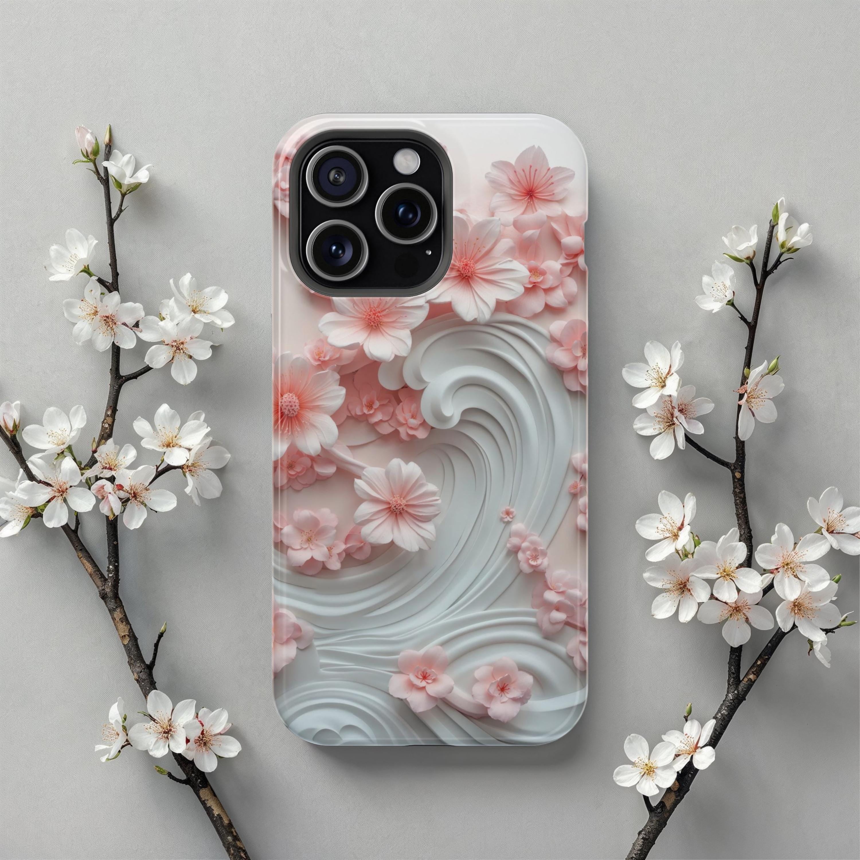 Cherry Blossom Phone Case Sakura Floral Theme for iPhone 17 through 11 ...