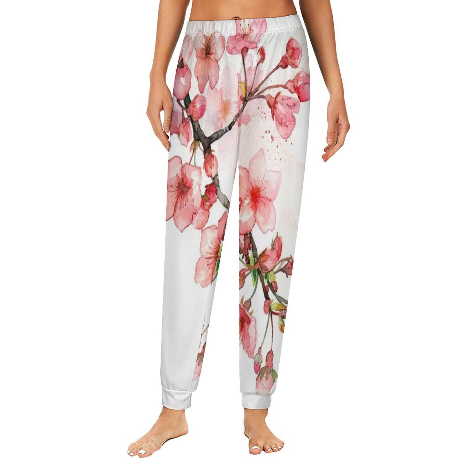 Cherry Blossom Pink (4) Stylish Women's Pajamas Yoga Pants Beach Sport ...