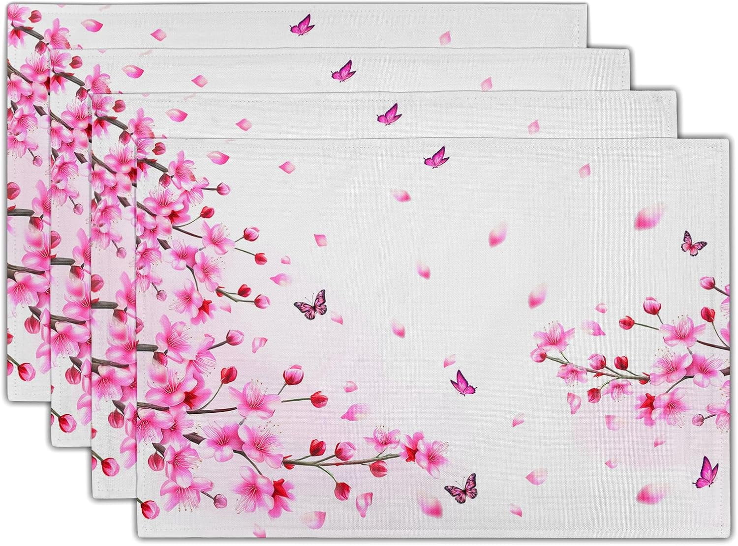 Cherry Blossom Placemats - Sakura Place Mats Set of 4 Pink Floral ...