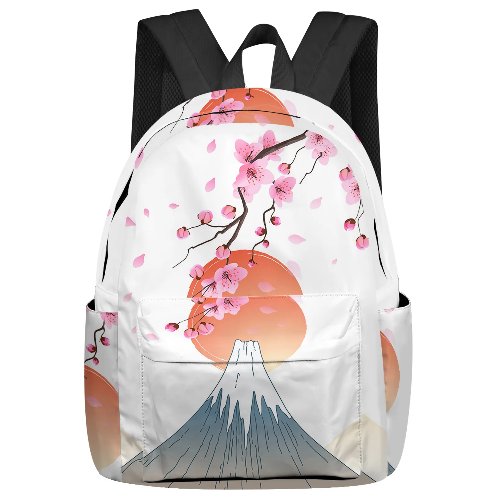 Cherry Blossom Plum Branch Pink Flower White Backpacks Custom School ...