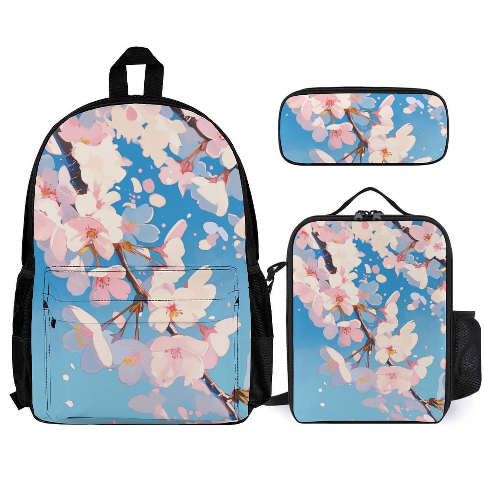 Cherry Blossom Print Backpack Set Lightweight Backpack for Book Bag ...
