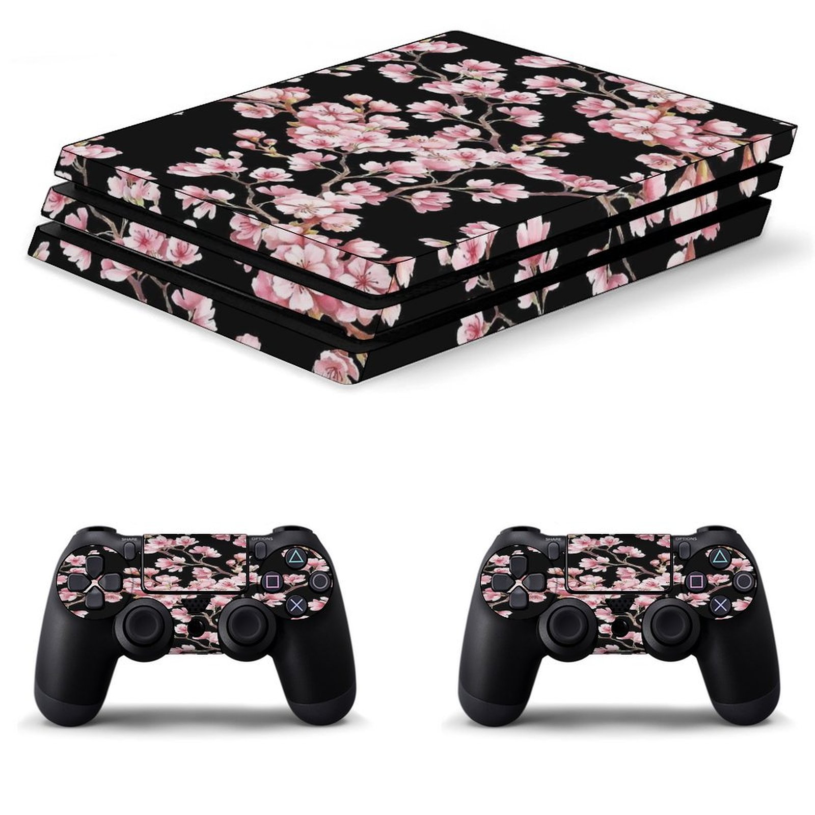 Cherry Blossom Print PS4/PS4 Pro/PS4 Slim Skin Sticker For Console And ...