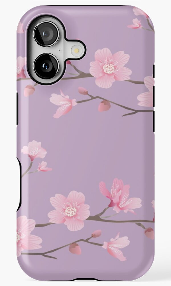 Cherry Blossom Purple Pastel Flower Sakura Tree Print Phone Case for ...