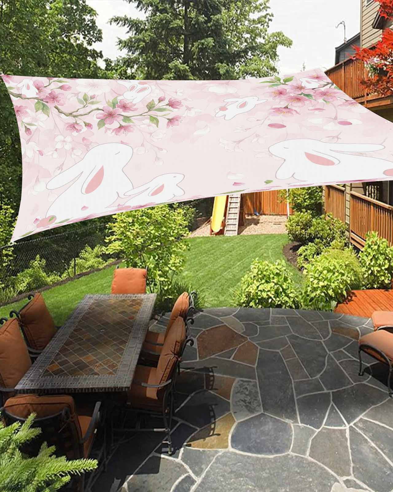 Cherry Blossom Rabbits Sun Shade Sail 8'X10' Japanese Pink Cherry ...