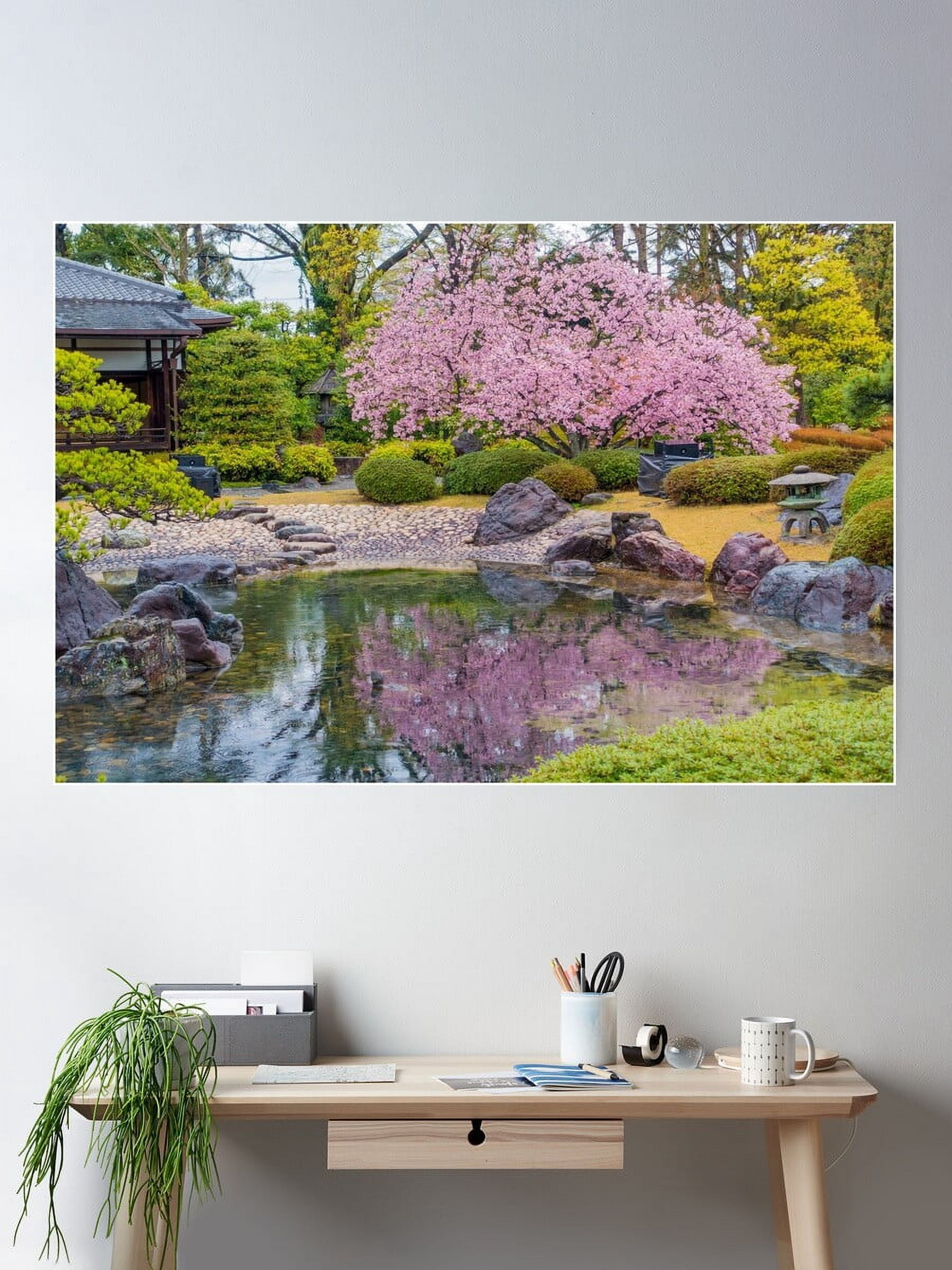 Cherry Blossom Reflection Poster Wall Art Modern Wall Decor Wall Art ...