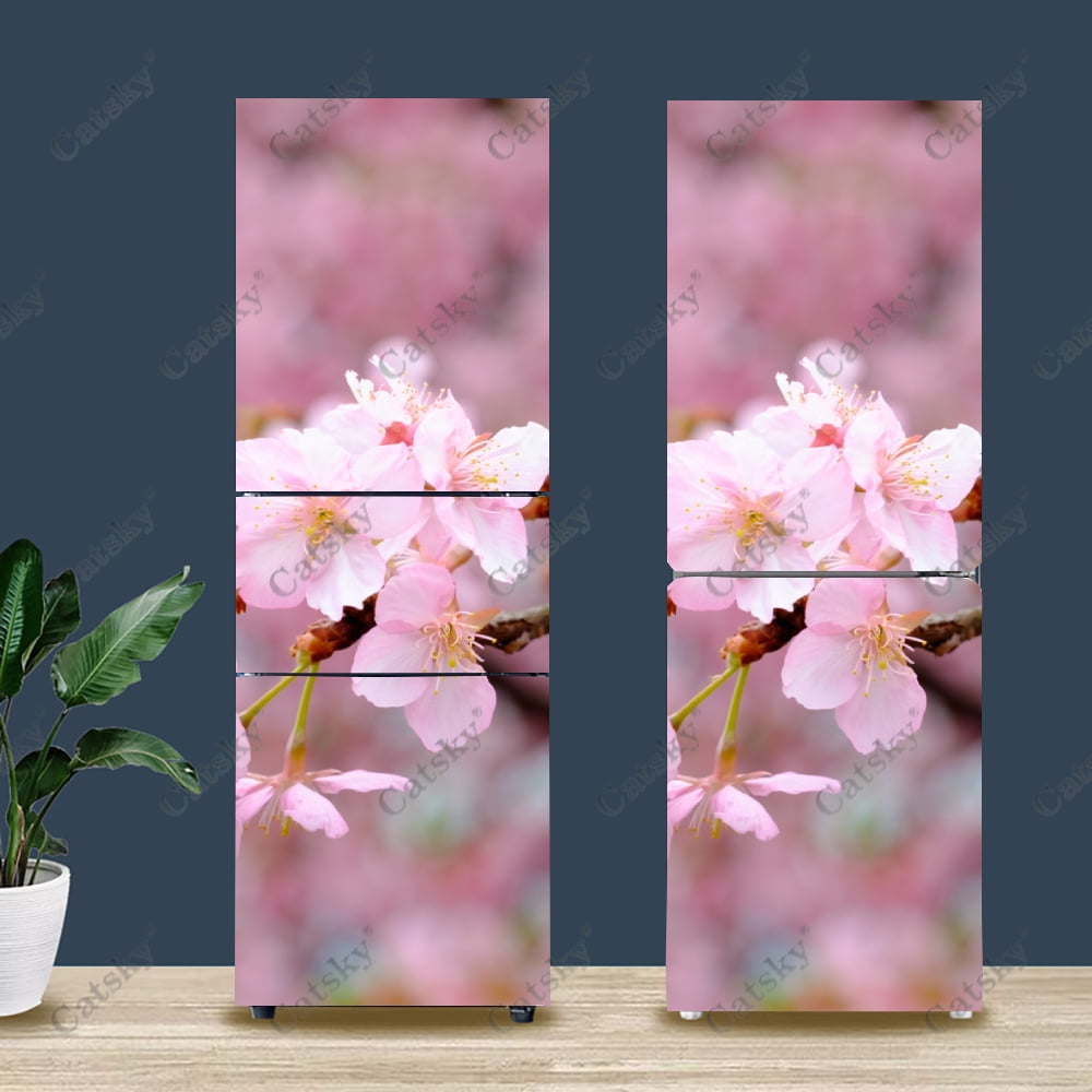 Cherry Blossom Refrigerator Stickers Home r Kitchen Murals DIY Wall ...
