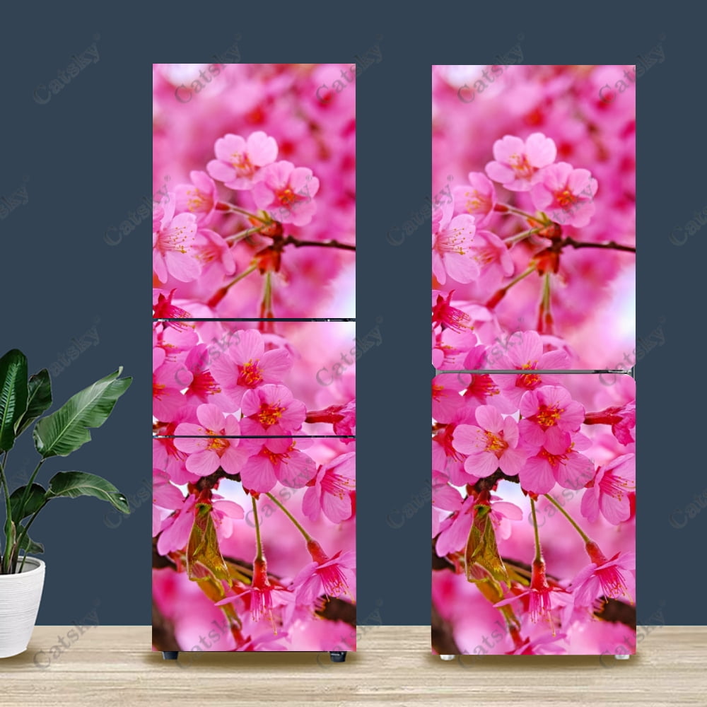 Cherry Blossom Refrigerator Stickers Home r Kitchen Murals DIY Wall ...