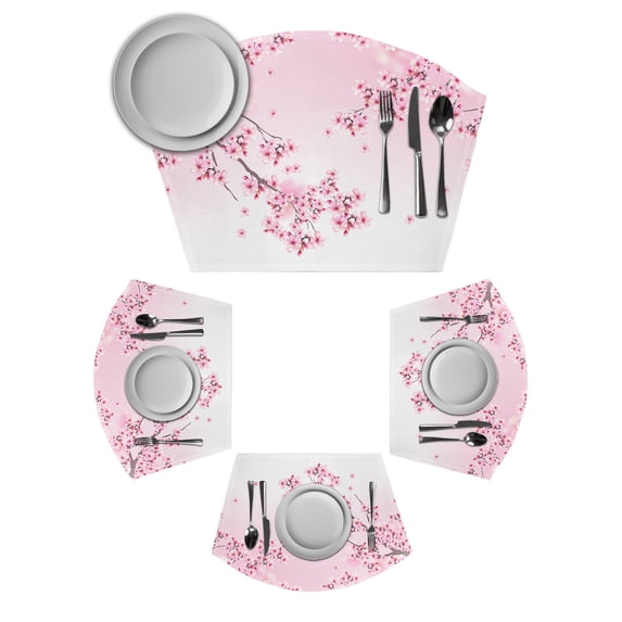 Cherry Blossom Round Table Placemats Set of 2 Wedge Placemats, Gradient ...