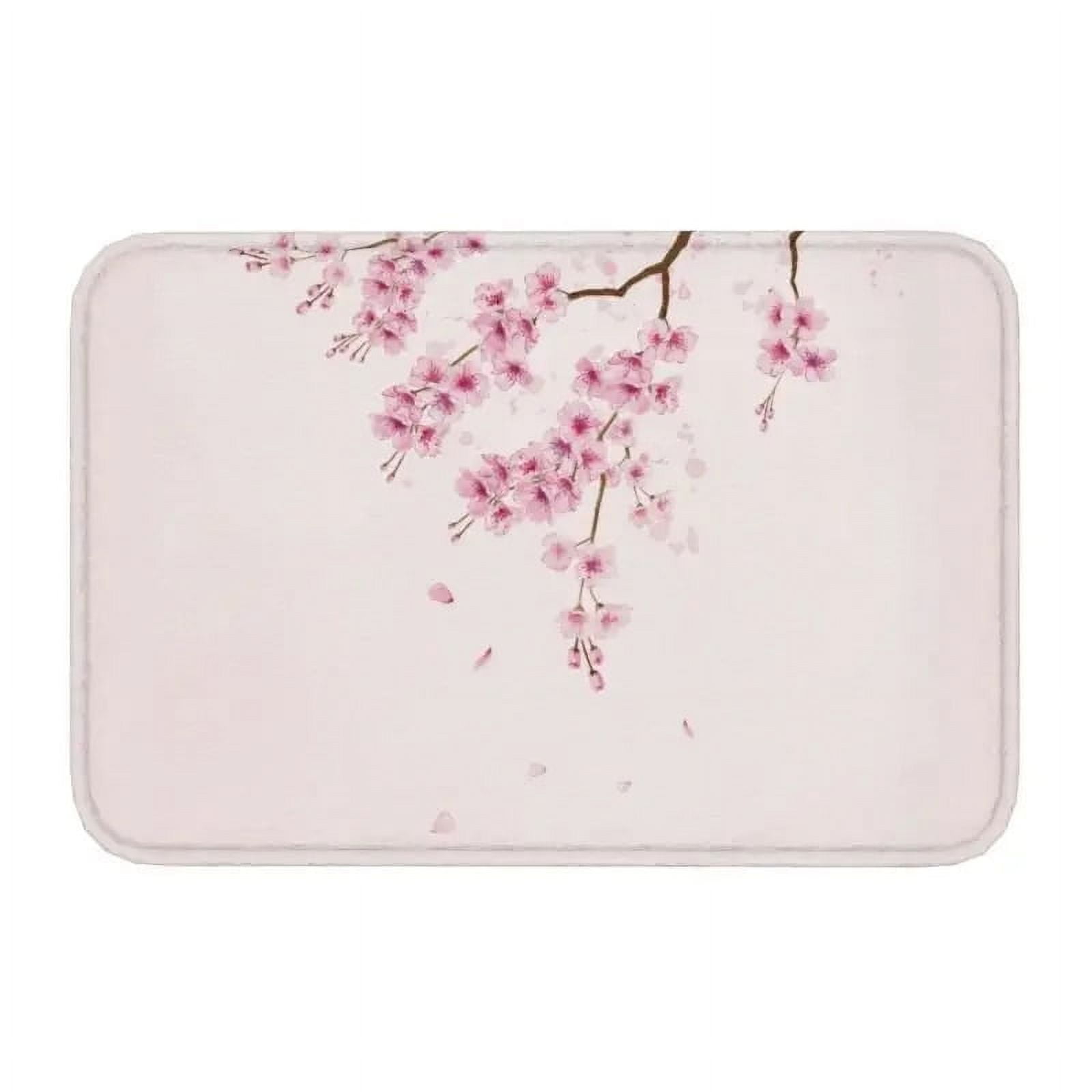 Cherry Blossom Sakura Floral Pattern Front Floor Door Entrance Mats ...