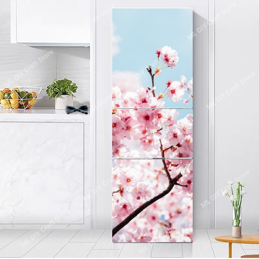 Cherry Blossom Sakura Flower Self-adhesive Refrigerator Sticker ...