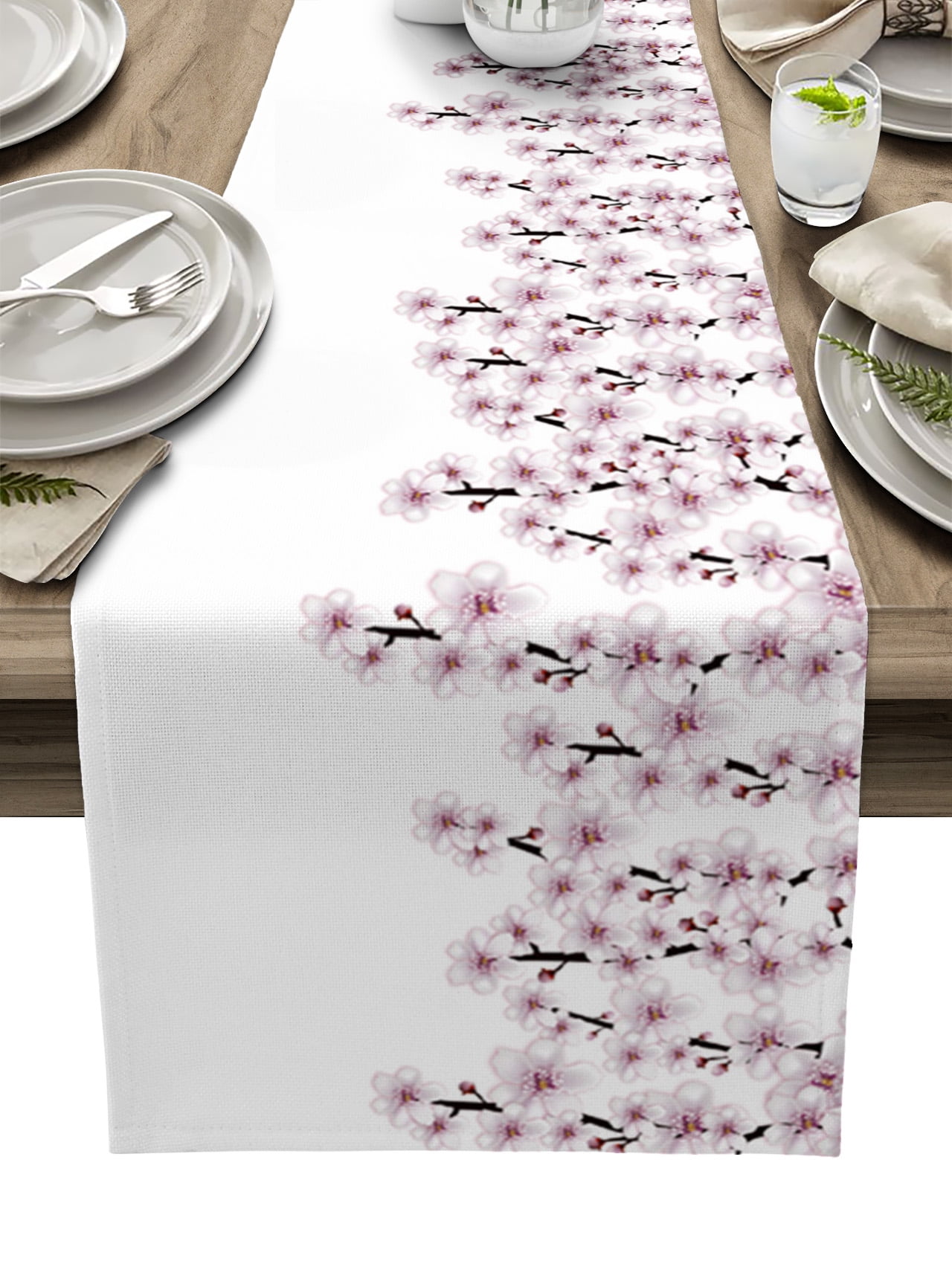 Cherry Blossom Sakura Flower Spring Yellow Table Runner Home Wedding ...