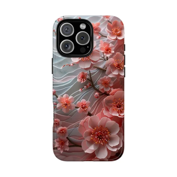 Cherry Blossom Sakura Paper Texture Case for iPhone 11-17 Pro Max ...