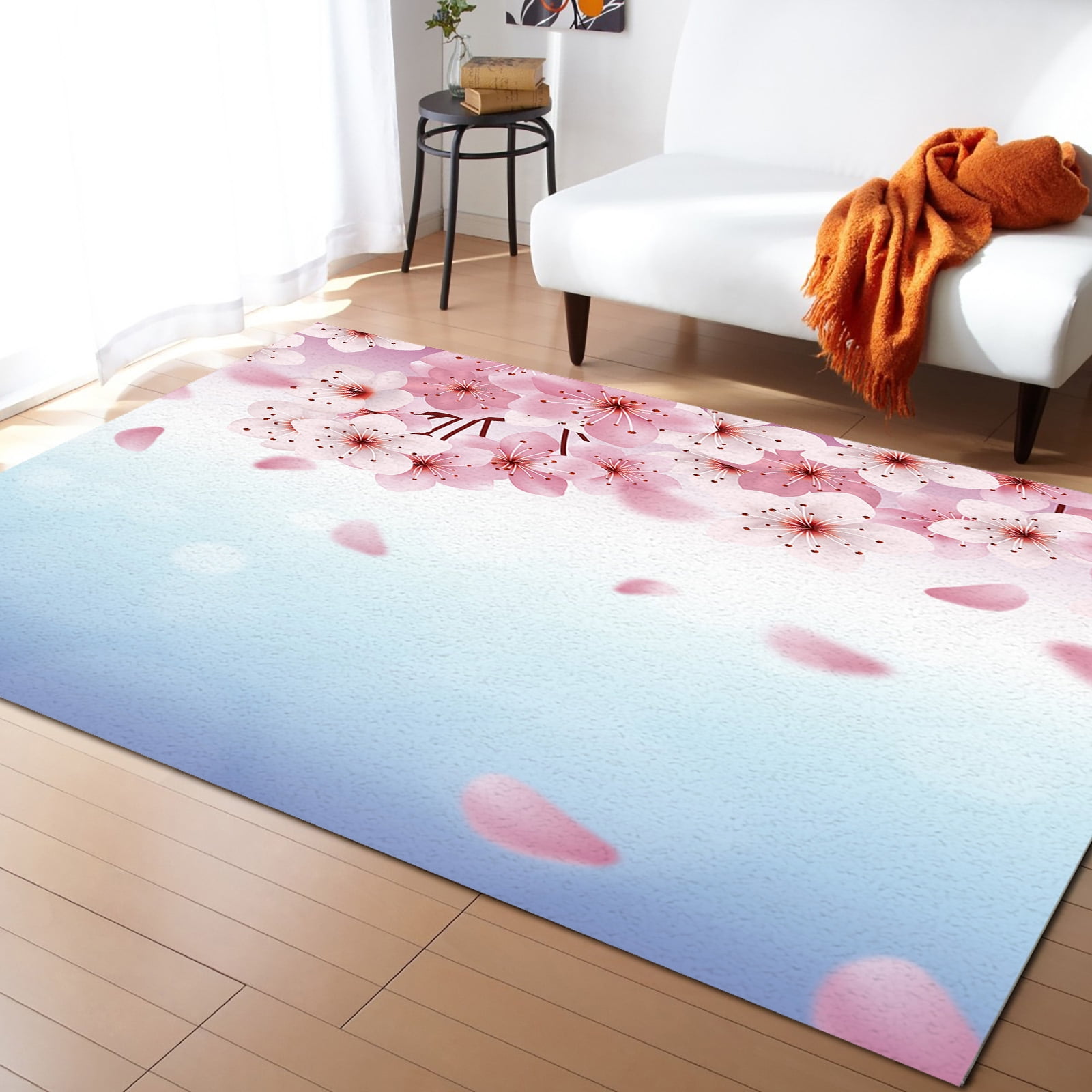 Cherry Blossom Sakura Pink Flower Carpet for Living Room Large Area ...