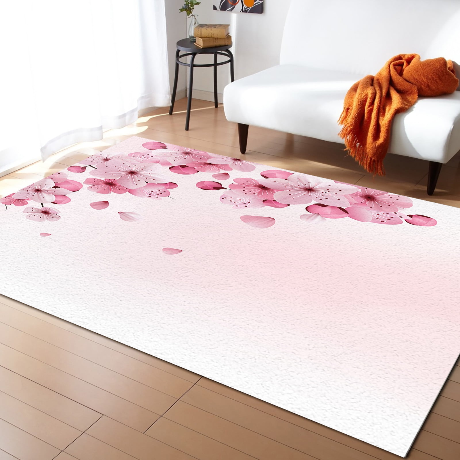 Cherry Blossom Sakura Pink Flower Carpet for Living Room Large Area ...