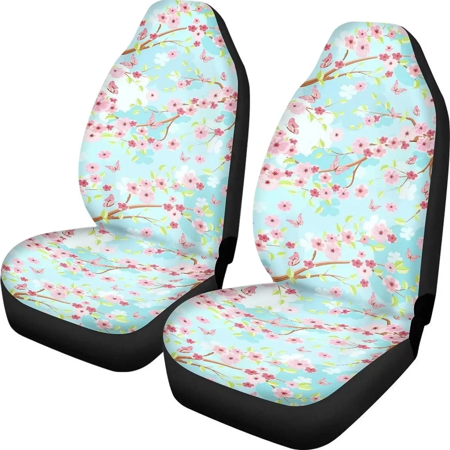 Cherry Blossom Seat Covers Car Accessories 2 Pcs Set Vehicle Front Seat ...