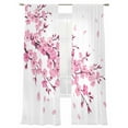 Cherry Blossom Sheer Curtains for Living Room Bedroom, Spring Pink ...