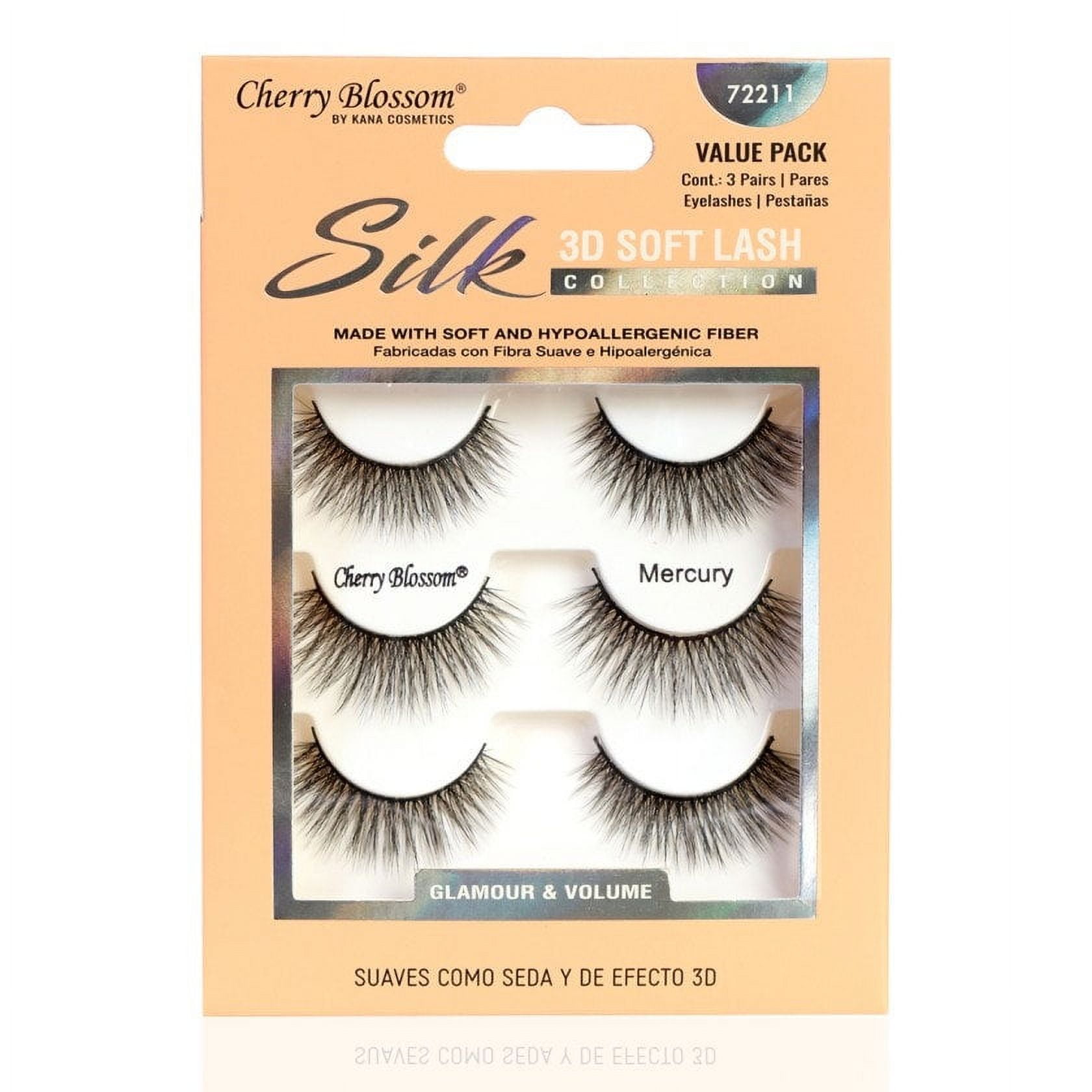 Cherry Blossom Silk 3D Soft Lash Value Pack 3 Pairs (#72211 Mercury ...