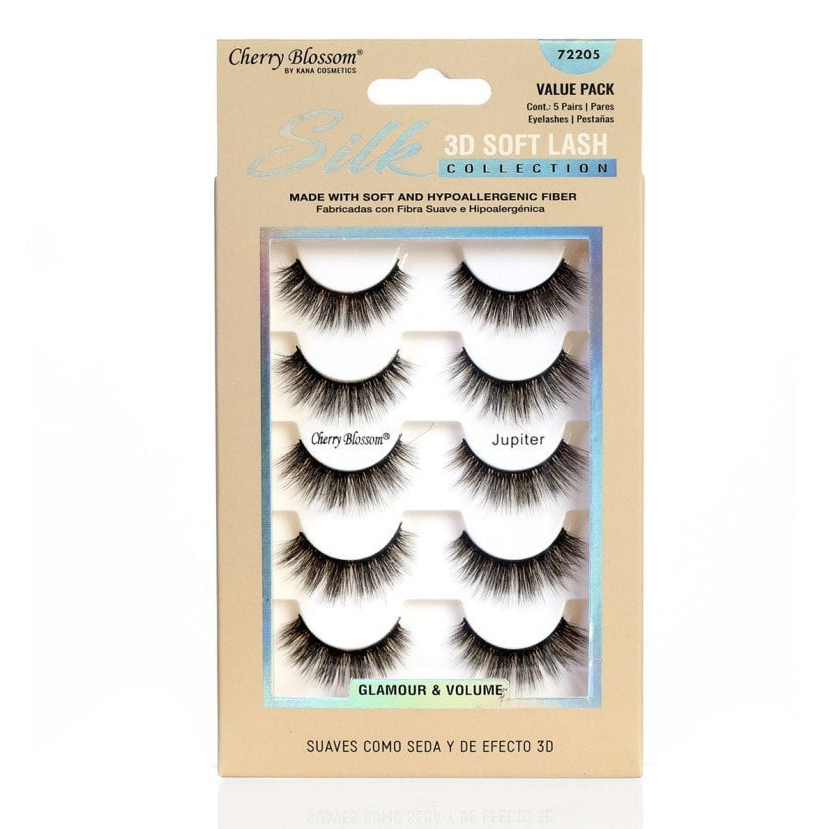 Cherry Blossom Silk 3D Soft Lash Value Pack 5 Pairs (#72205 Jupiter ...