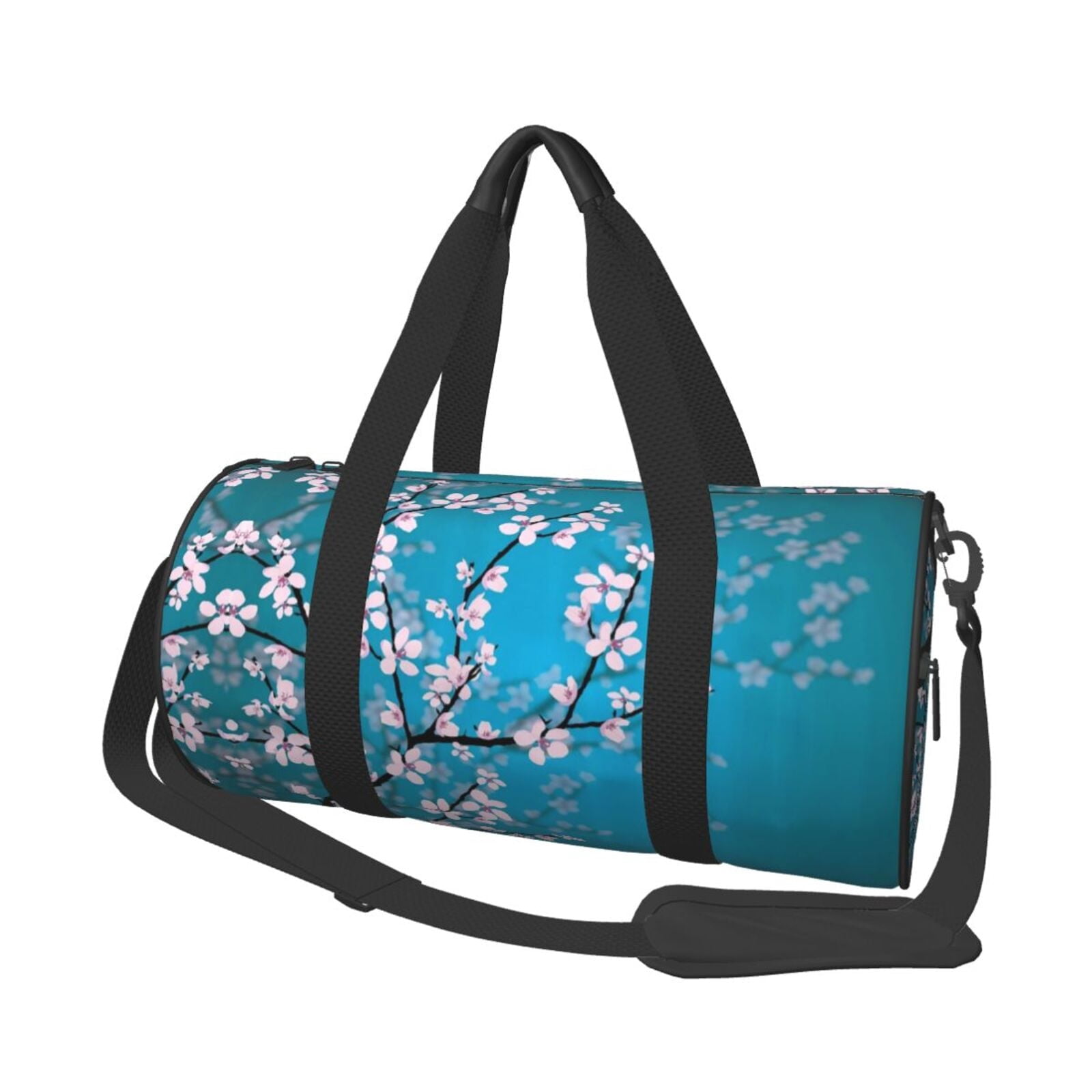 Cherry Blossom Small Round Sport Duffel Bag, 17" Shoulder Airport ...