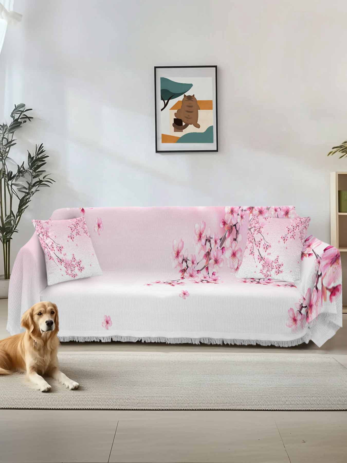 Cherry Blossom Sofa Covers for 2-3 Cushion Couch L-Shaped Sectional ...