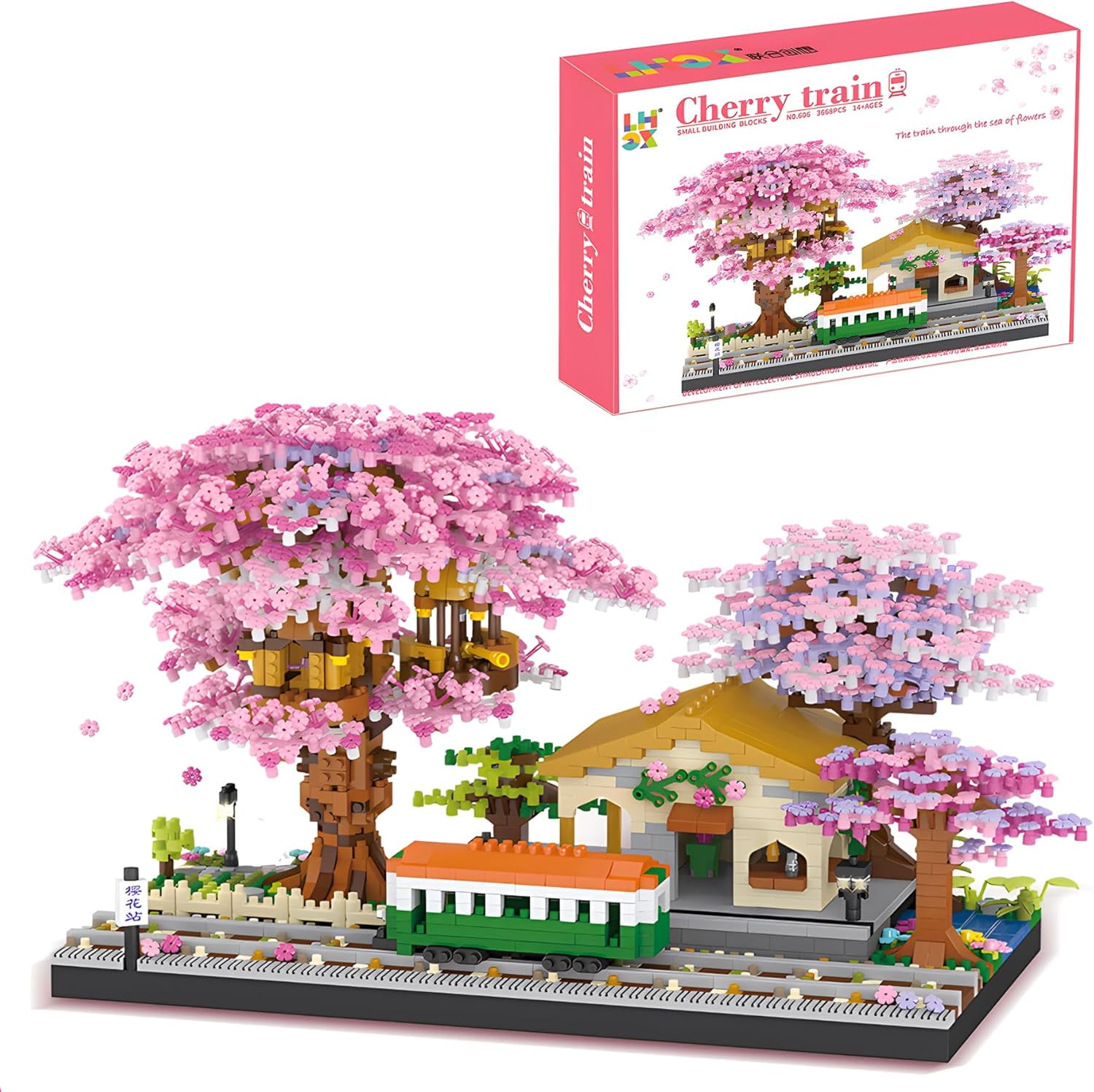 Cherry Blossom Station & Sakura Tree: 3668-Piece Building Set for All ...