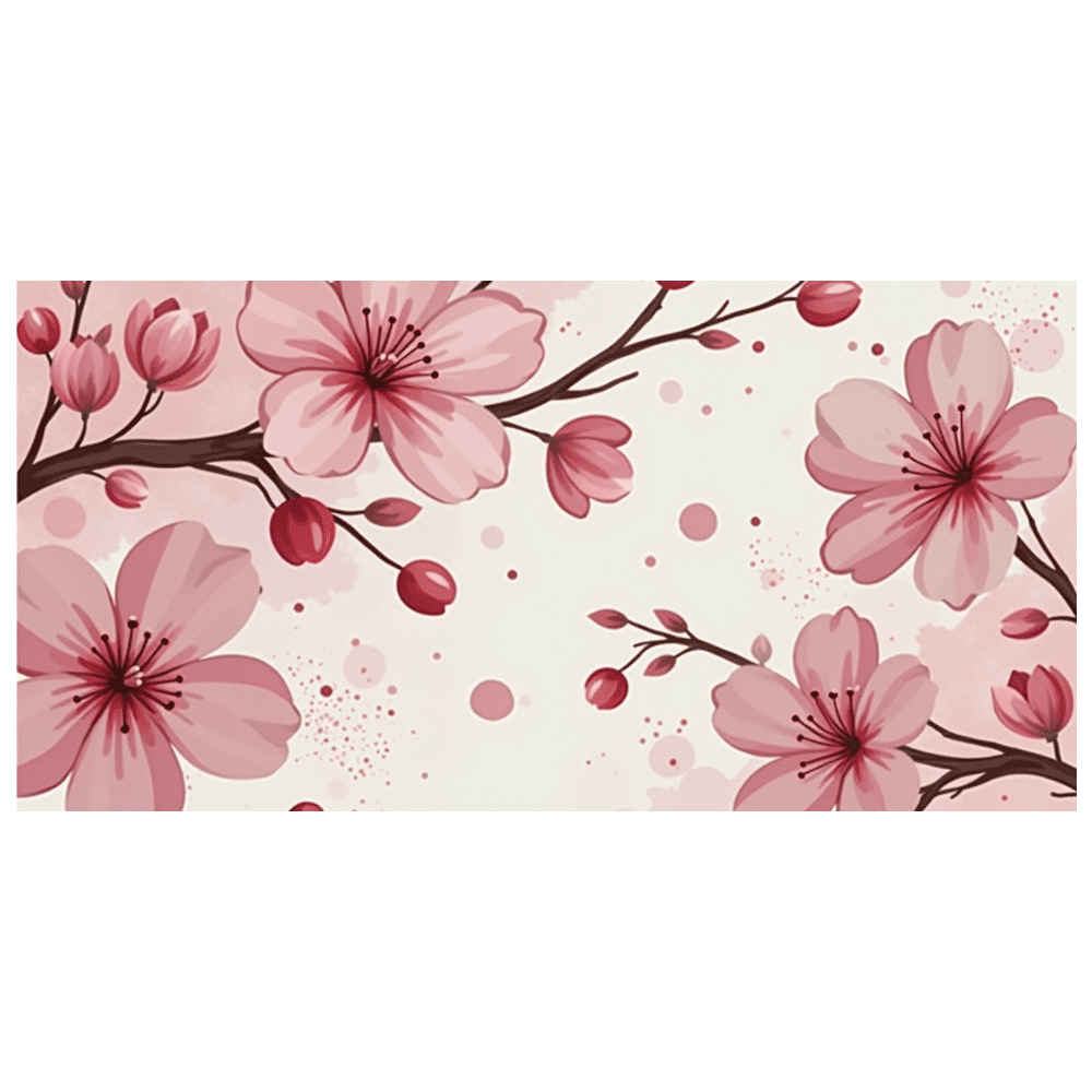 Cherry Blossom Themed Backdrop Banner Decorative Background with ...