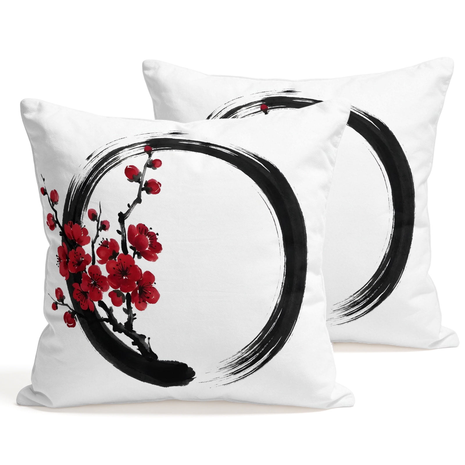 Cherry Blossom Throw Pillow Covers 16 x 16 Inch Pillow Covers Set of 2 ...