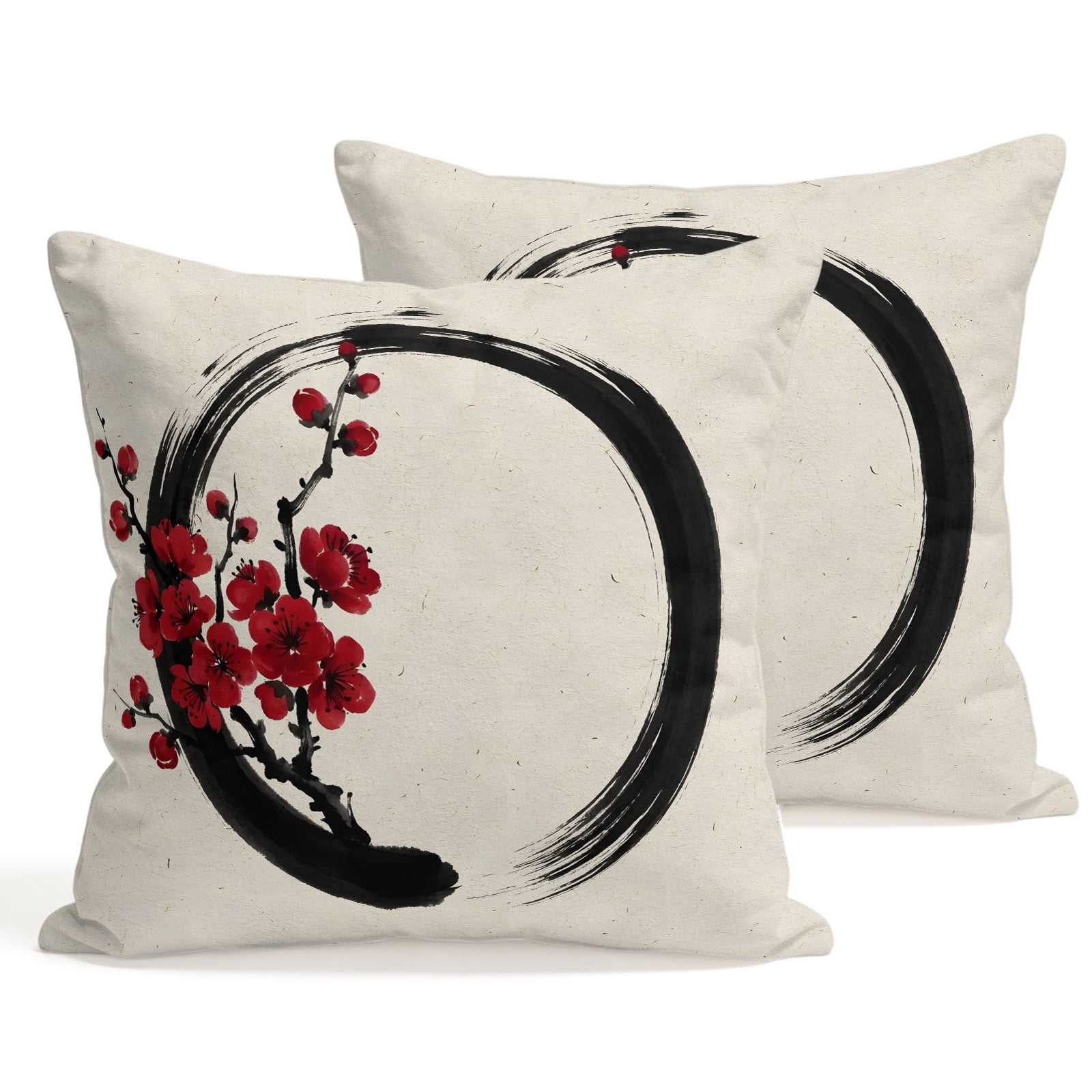 Cherry Blossom Throw Pillow Covers 16 x 16 Inch Pillow Covers Set of 2 ...