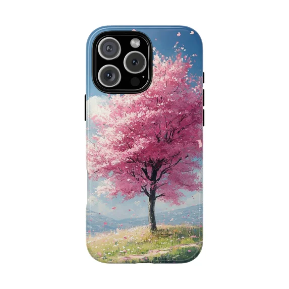 Cherry Blossom Tree Blue Sky Scene Case for iPhone 17 11 12 13 14 15 16 ...