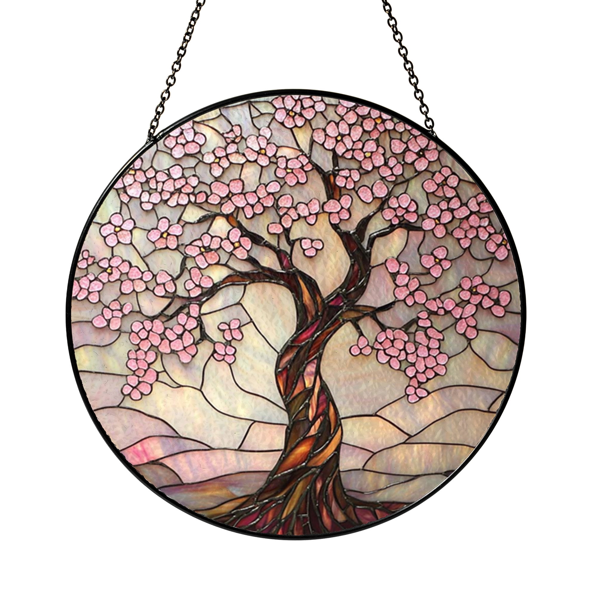 Cherry Blossom Tree Botanical Garden Stained Glass Style Window ...