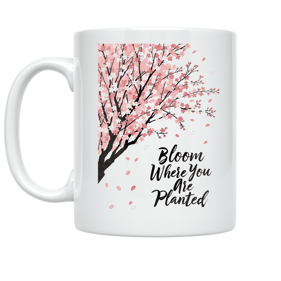 Cherry Blossom Tree Design - Nature Lover - 11 oz Ceramic Coffee Mug ...