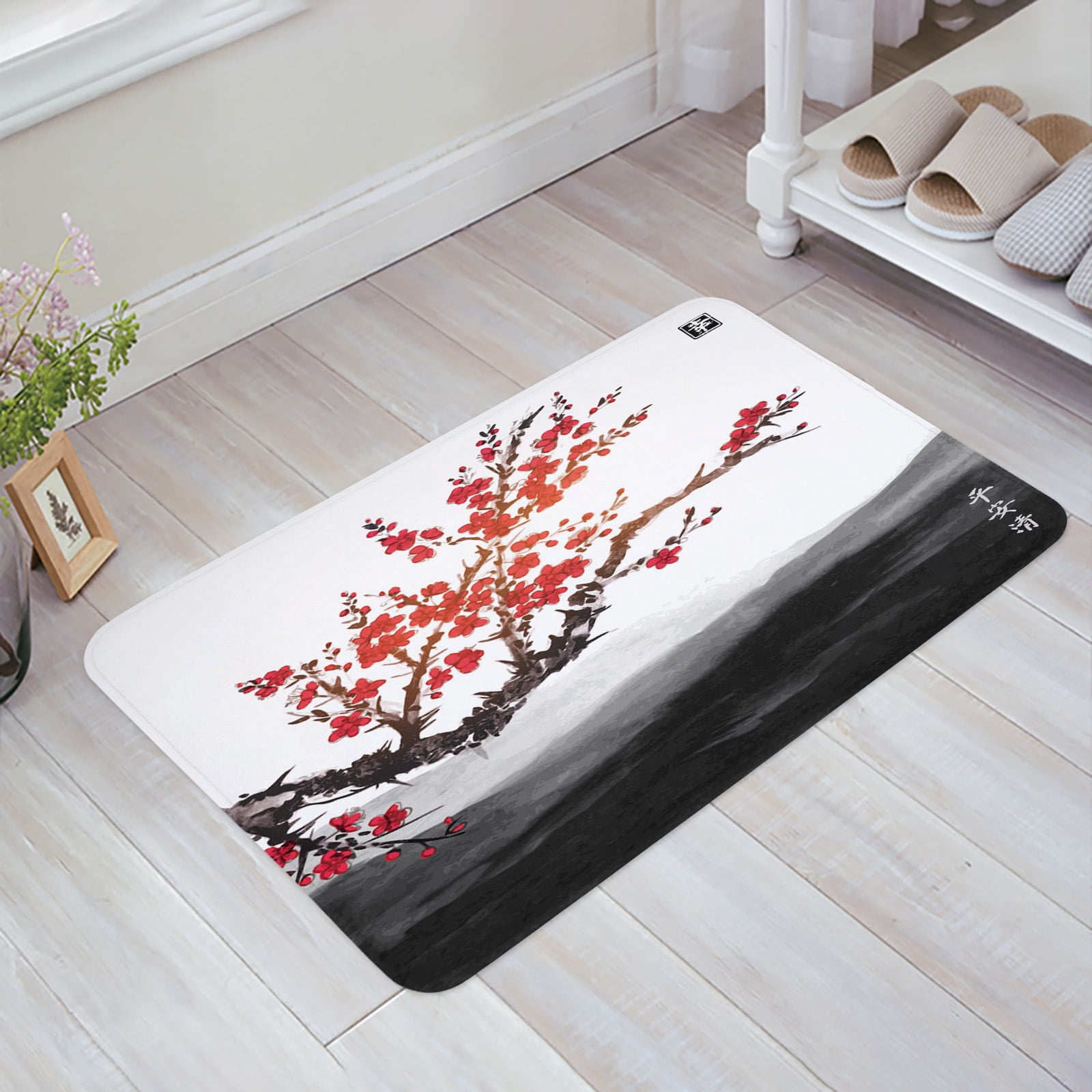 Cherry Blossom Tree Flower Painting Chinese Style Kitchen Doormat ...