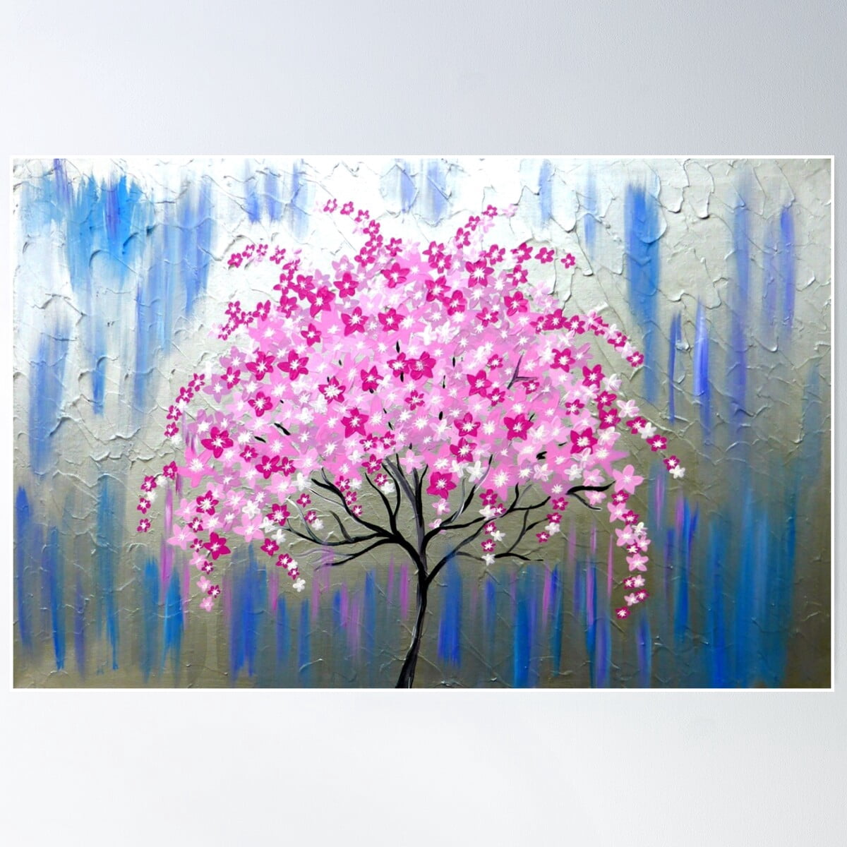 Cherry Blossom Tree Poster Wall Art, Modern Wall Decor For Living Room ...